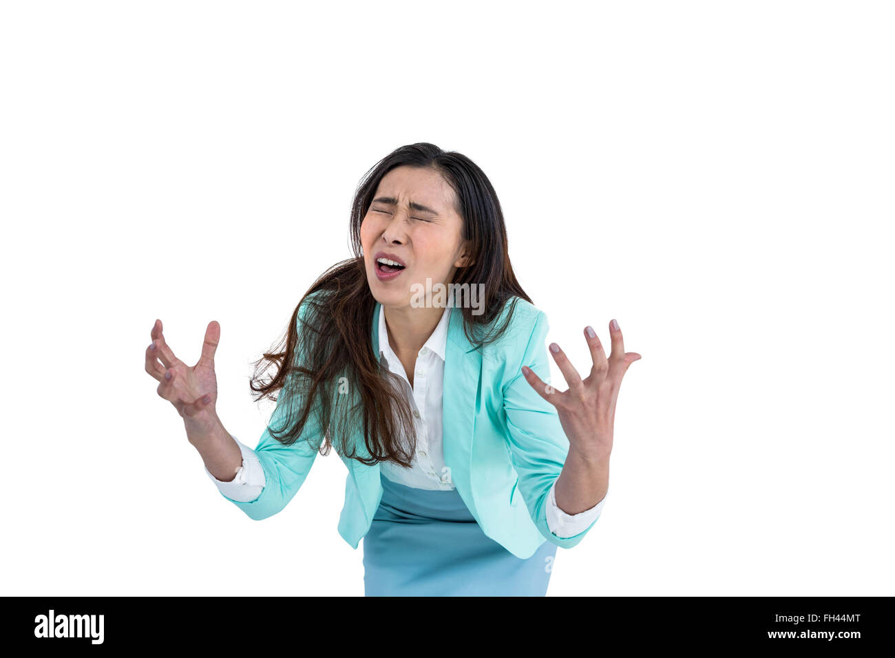 Angry yelling businesswoman Stock Photo - Alamy