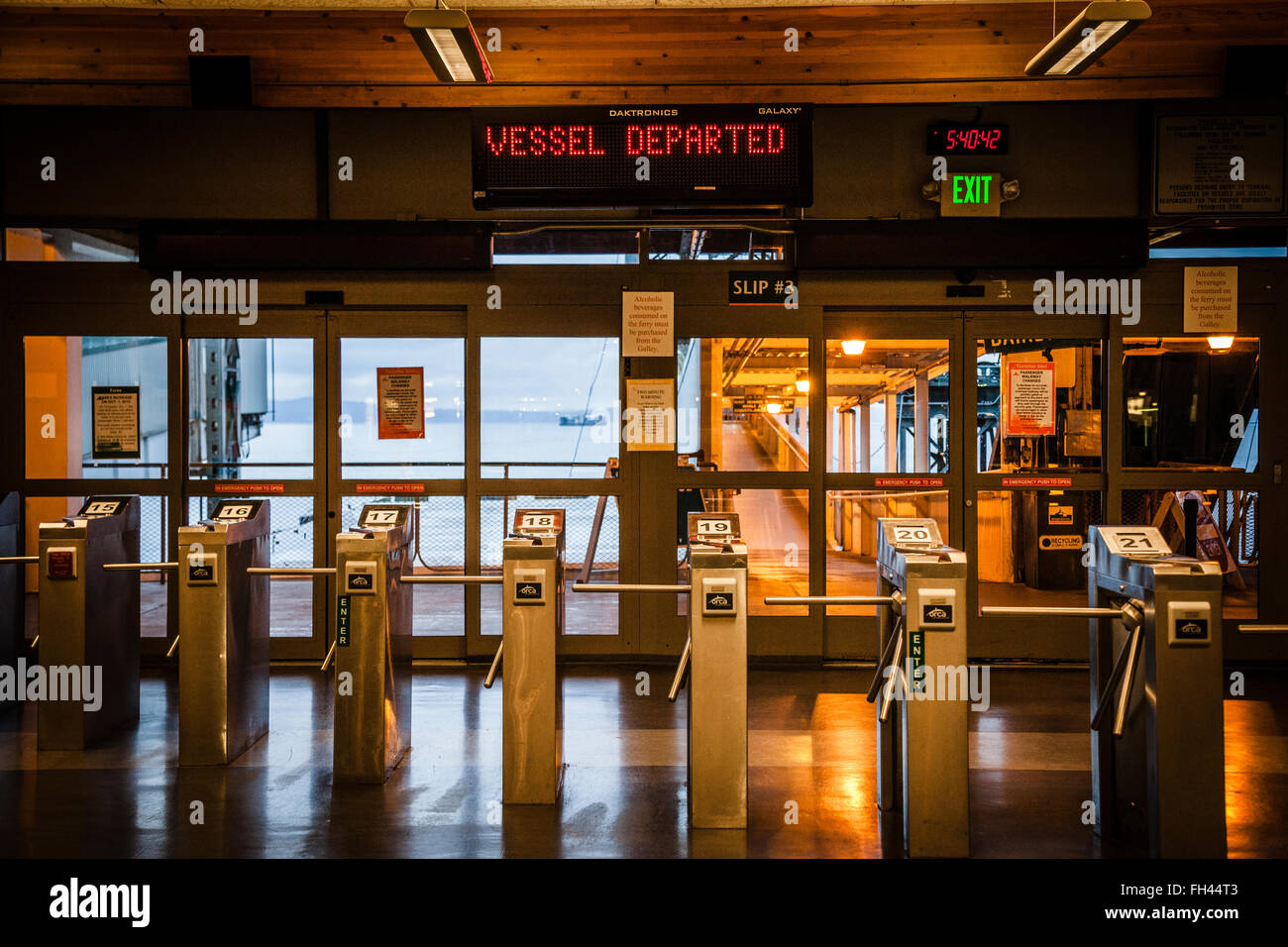 Seattle Ferry entrance, Washington state Stock Photo - Alamy