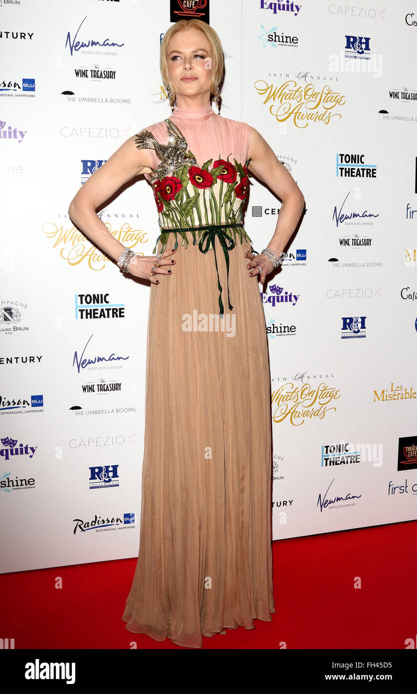 London.UK Nicole Kidman at the Whatsonstage Theatre Awards at the ...