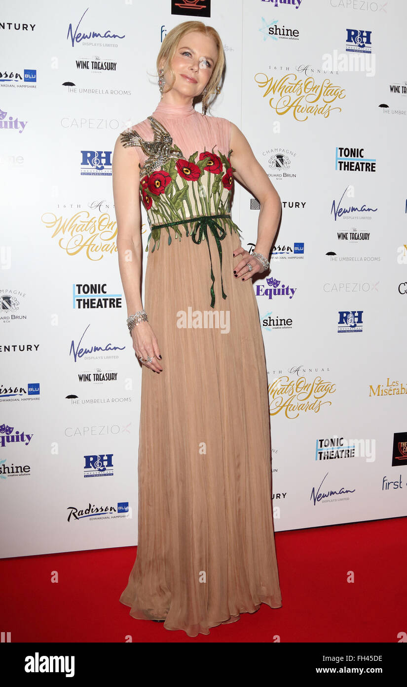 London.UK Nicole Kidman at the Whatsonstage Theatre Awards at the ...