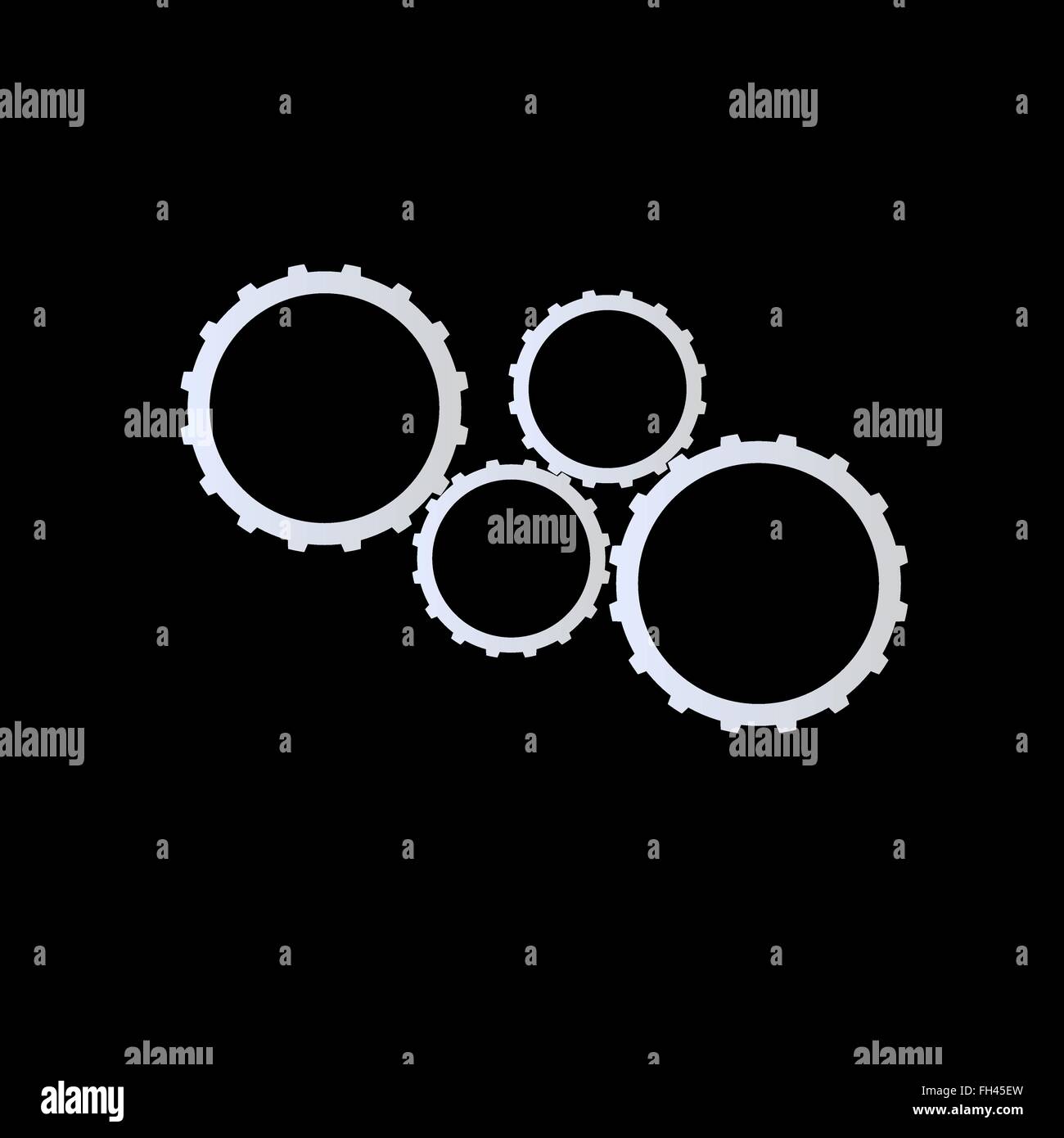 Metal gears on black background. Vector illustration Stock Vector Image ...