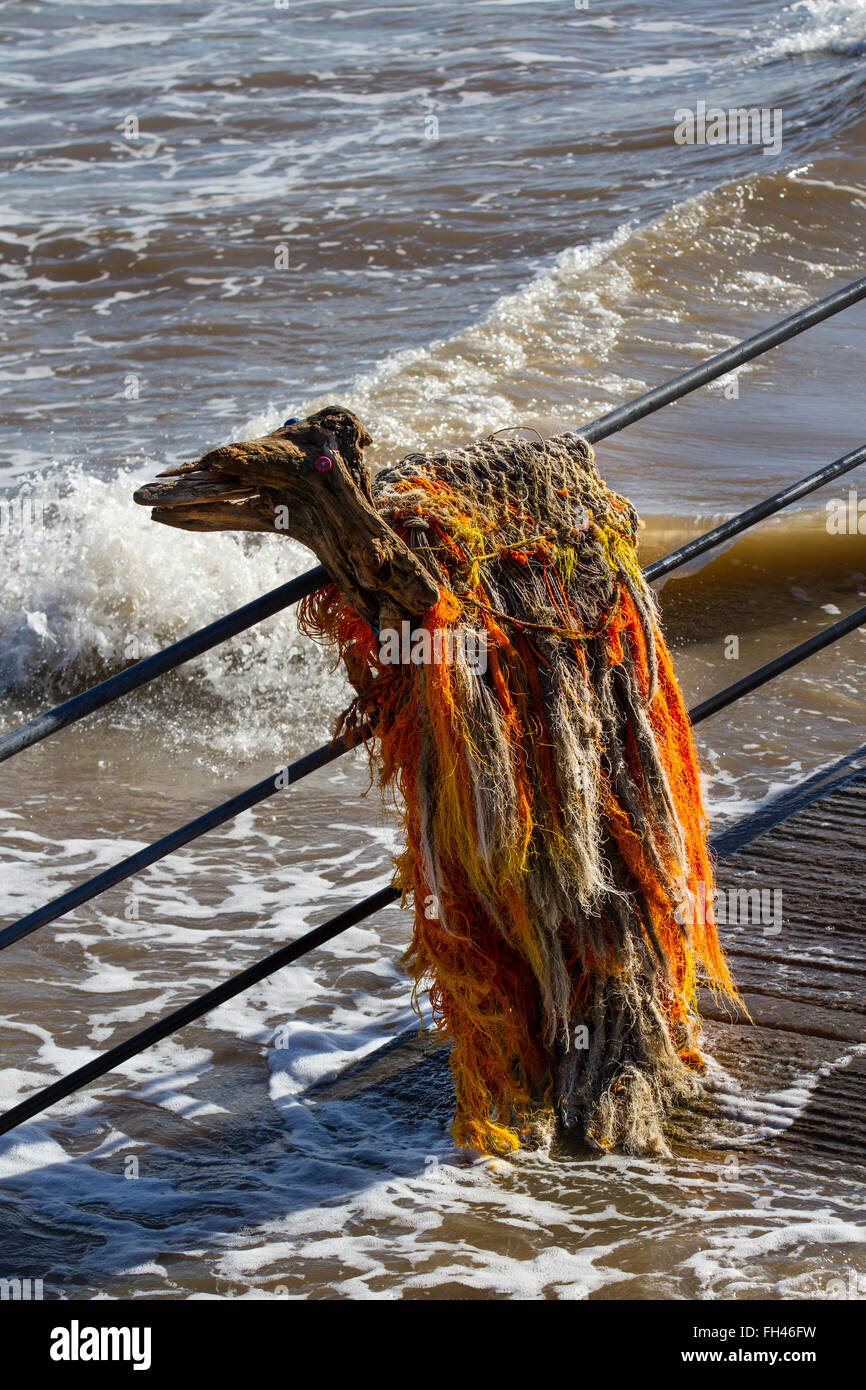 Upcycled animal art work; Camel made from Marine debris, rope strands ...