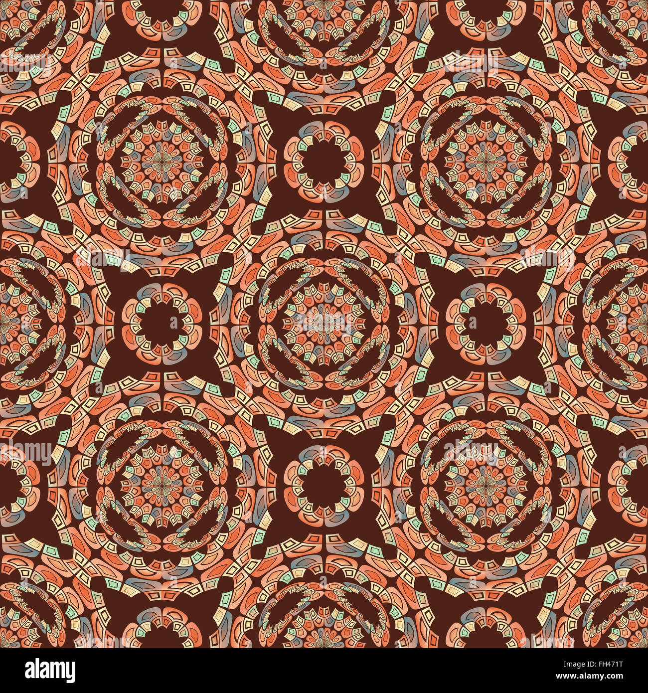 Brown geometric decorative pattern, resembling cog wheels Stock Photo ...