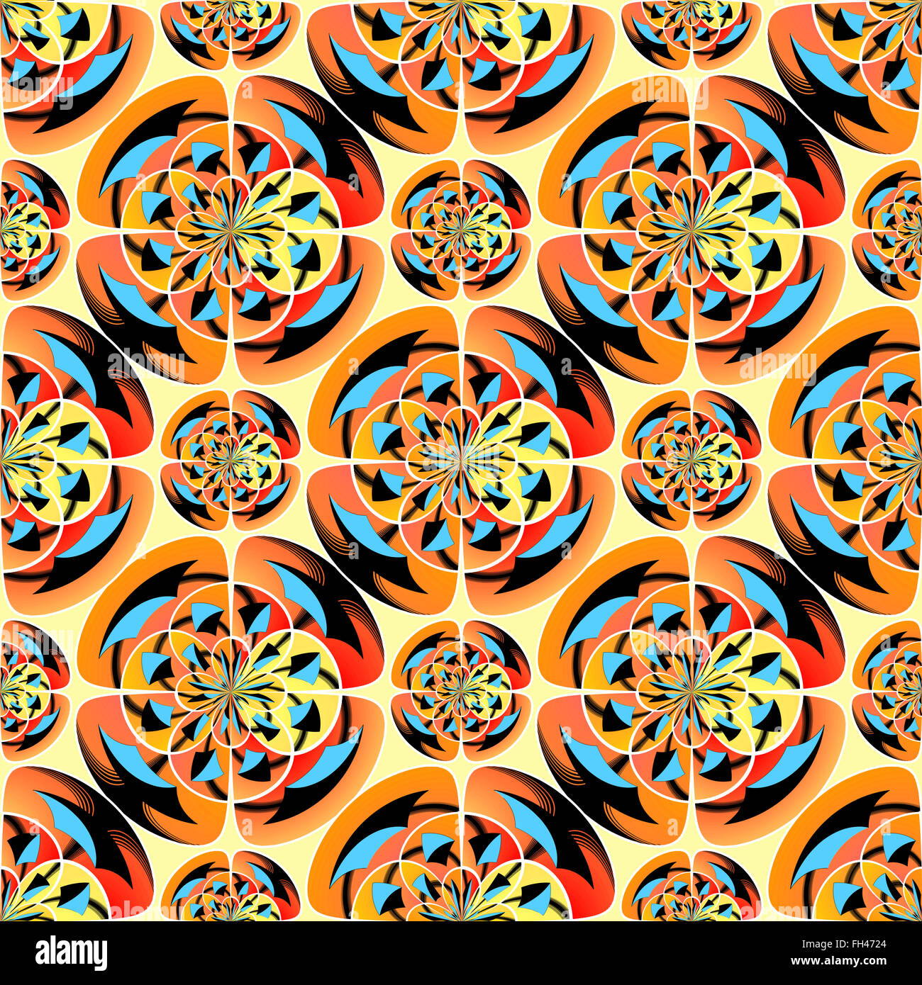 Intricate pattern of abstract shapes in vibrant colors hi-res stock ...