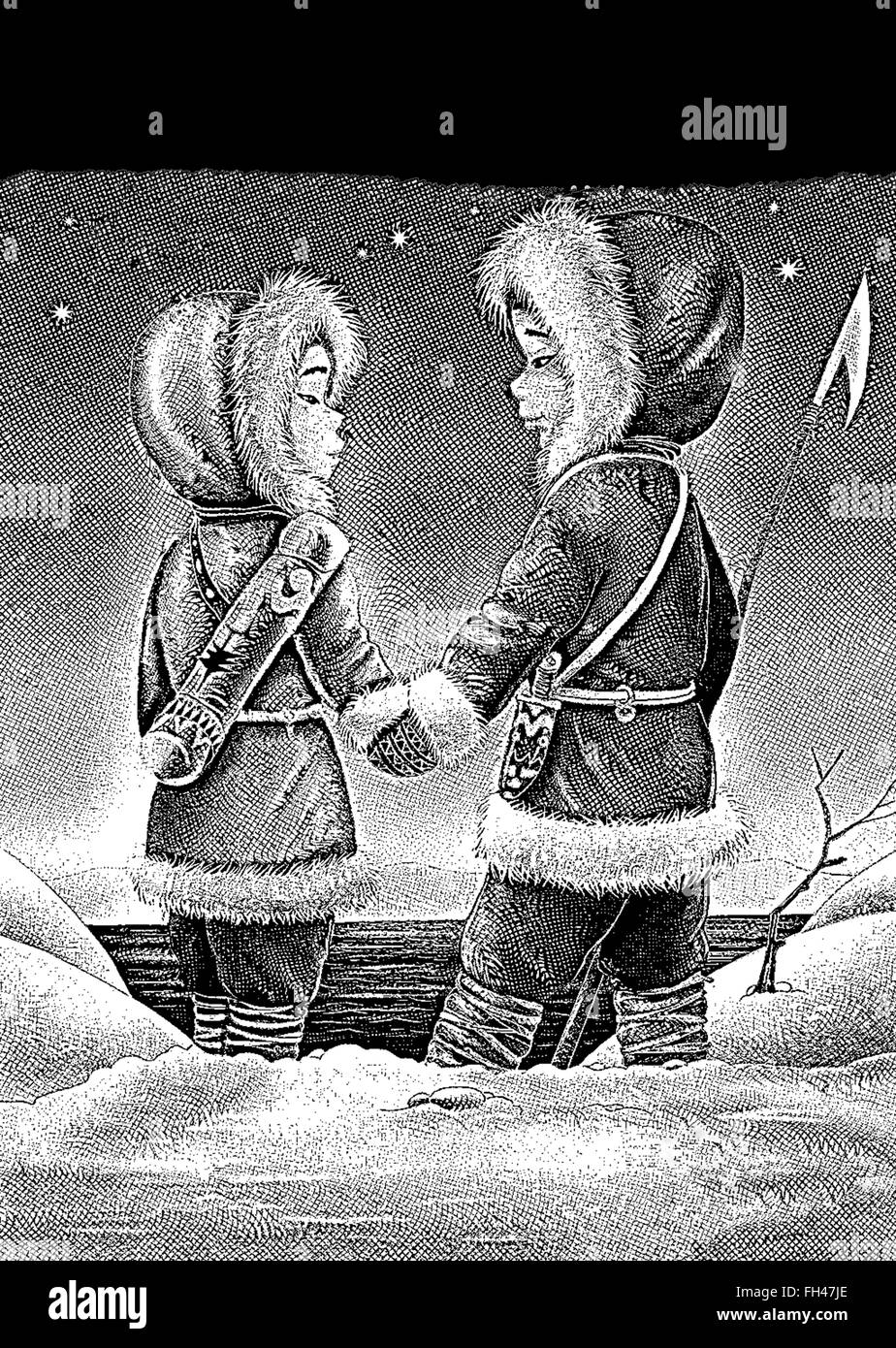 Eskimo Couple in Love Stock Photo - Alamy