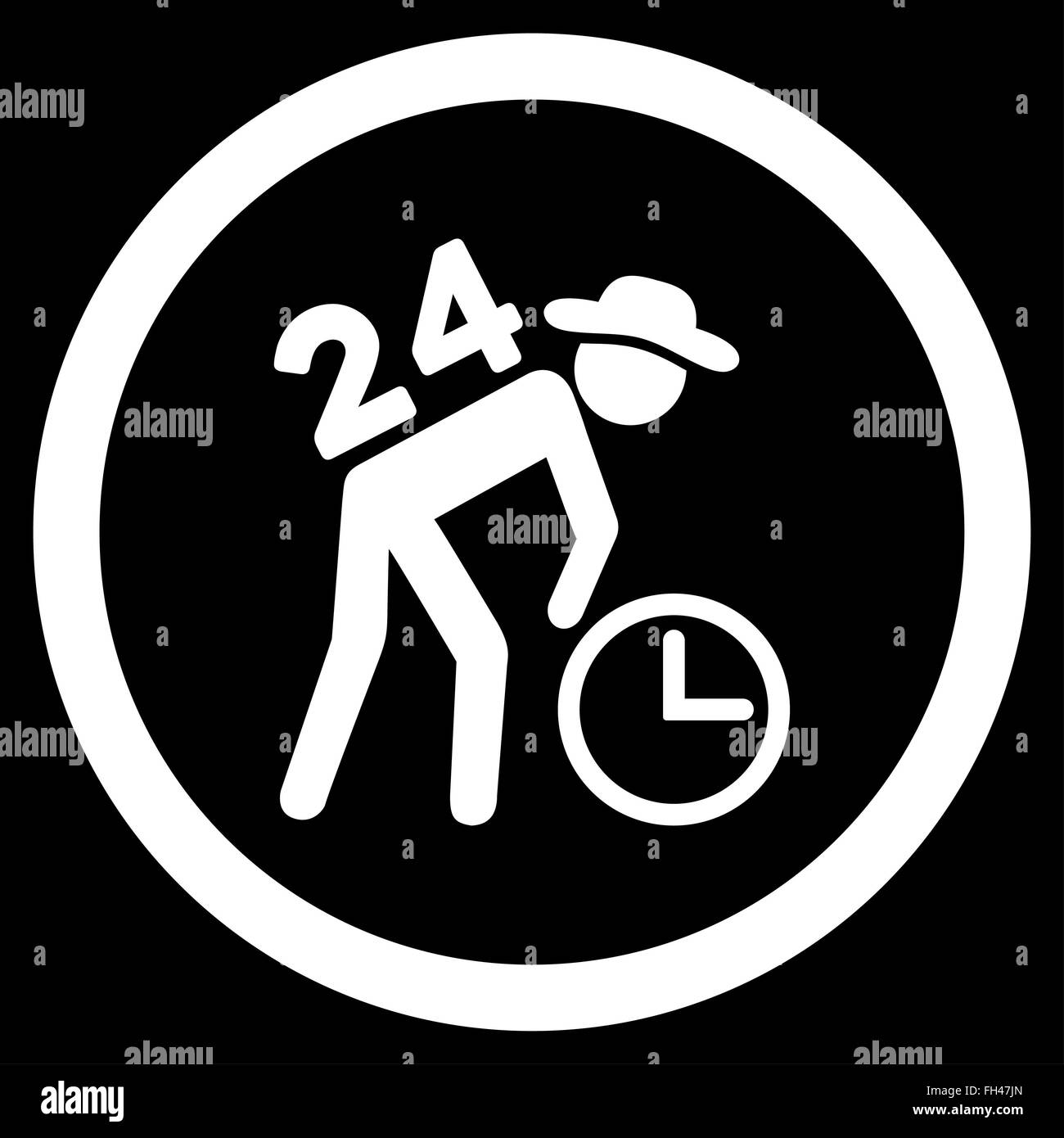 Around The Clock Work Icon Stock Photo - Alamy