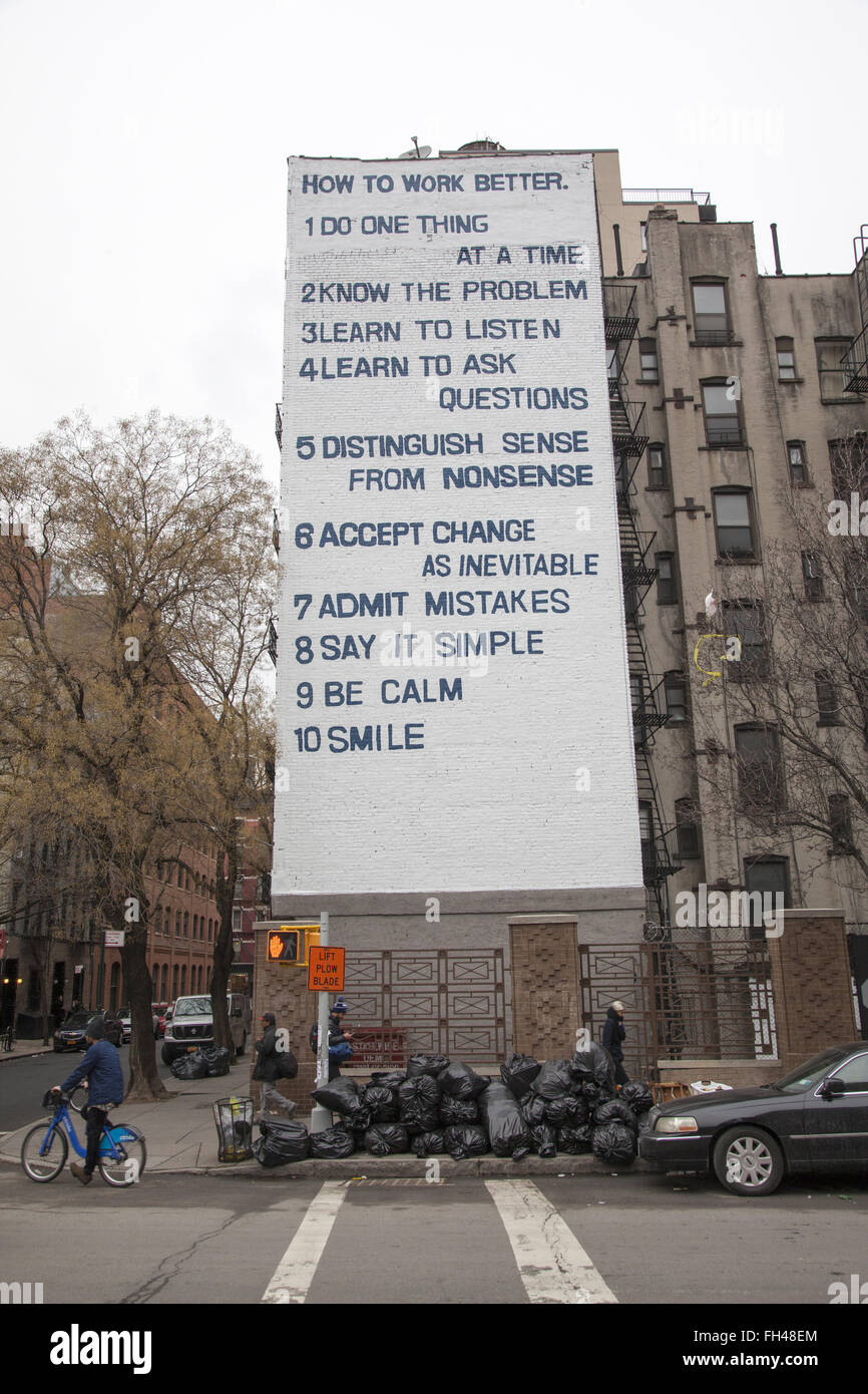 Building wall displays 10 ways to work better on Houston Street in the ...