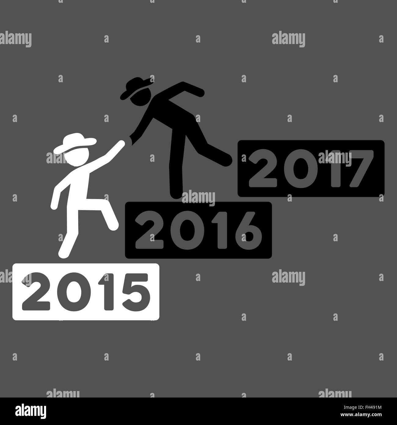 Annual Human Figure Help Icon Stock Photo - Alamy