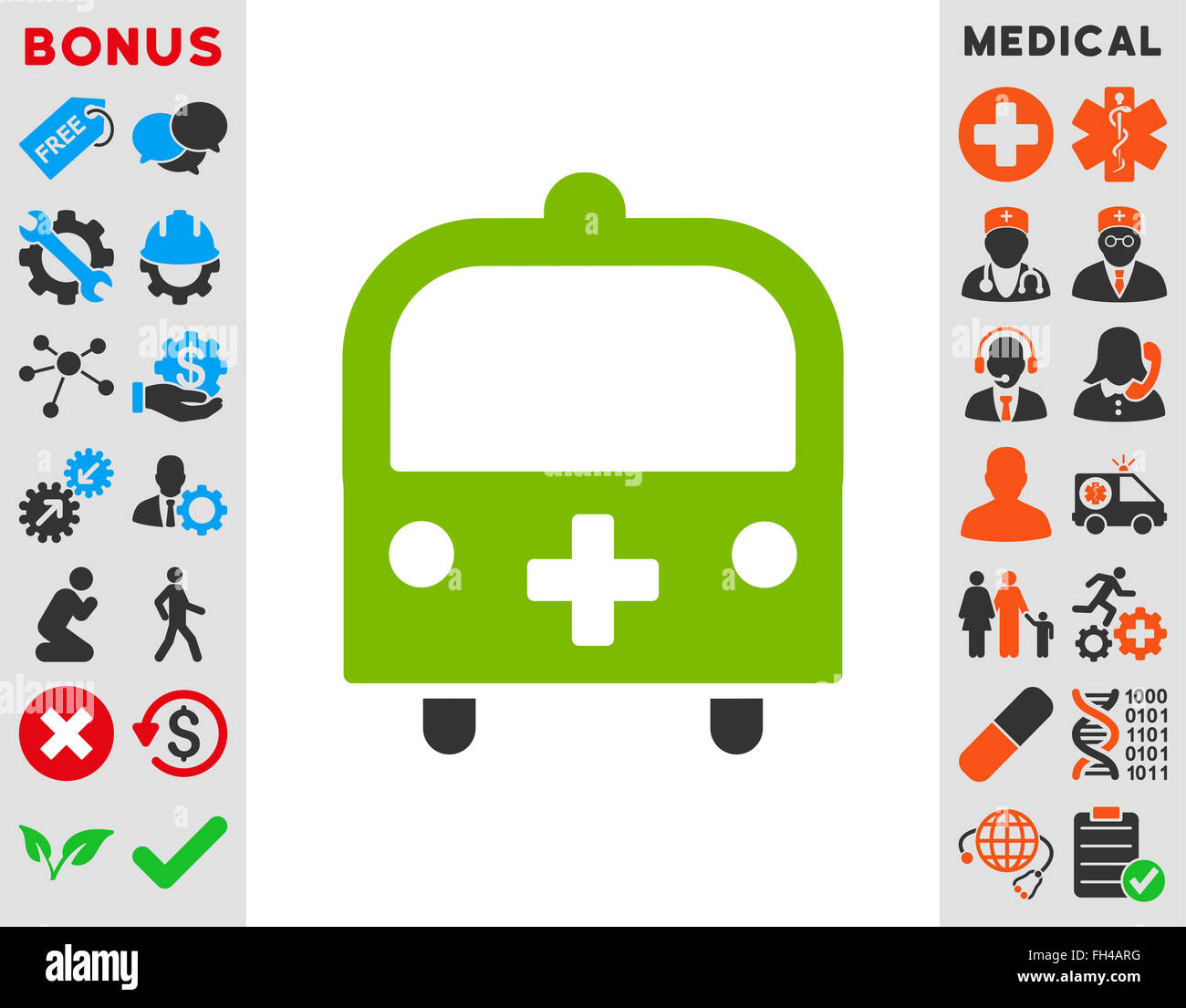 Medical Bus Icon Stock Photo - Alamy