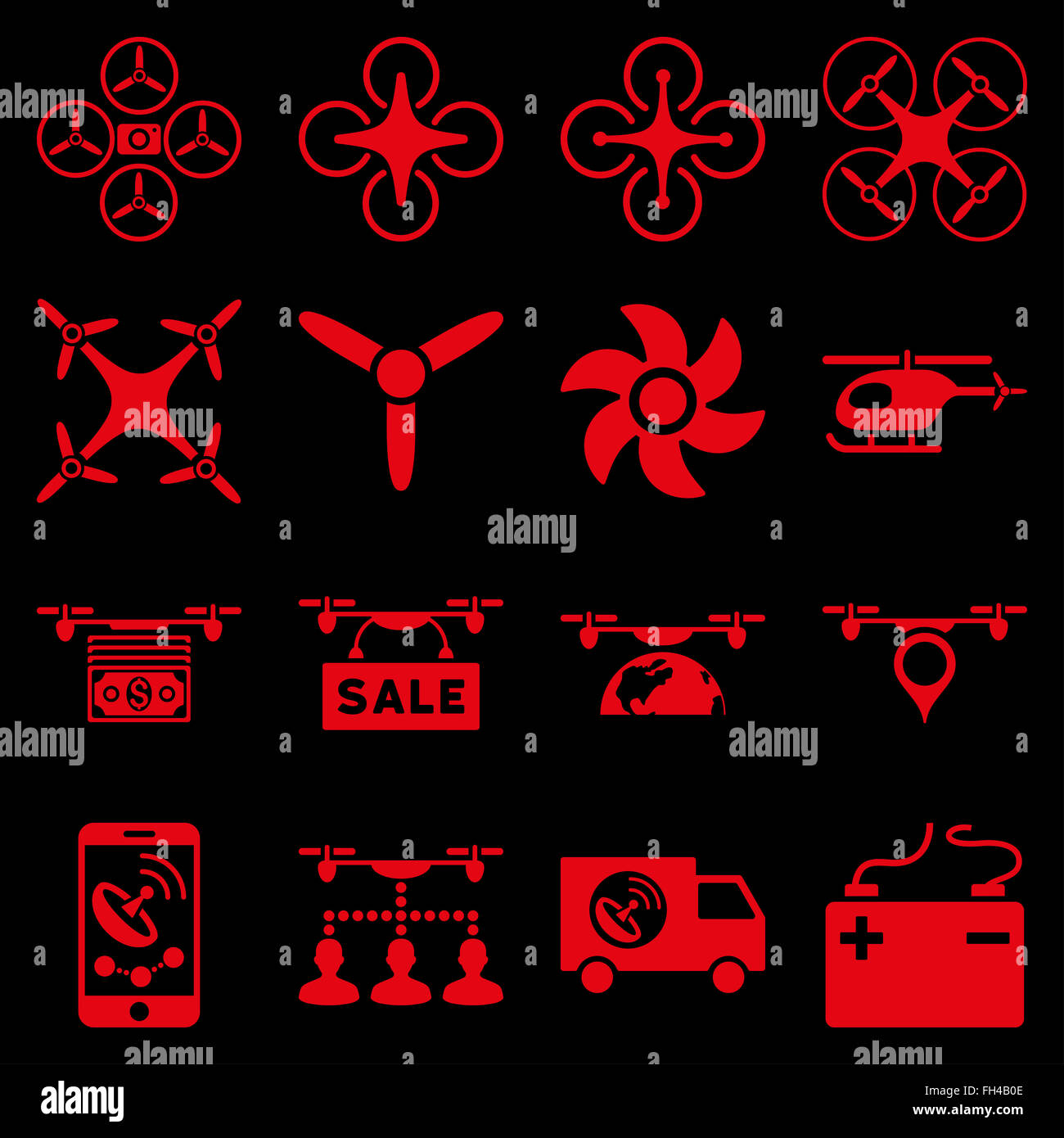 Drone service icon set Stock Photo - Alamy