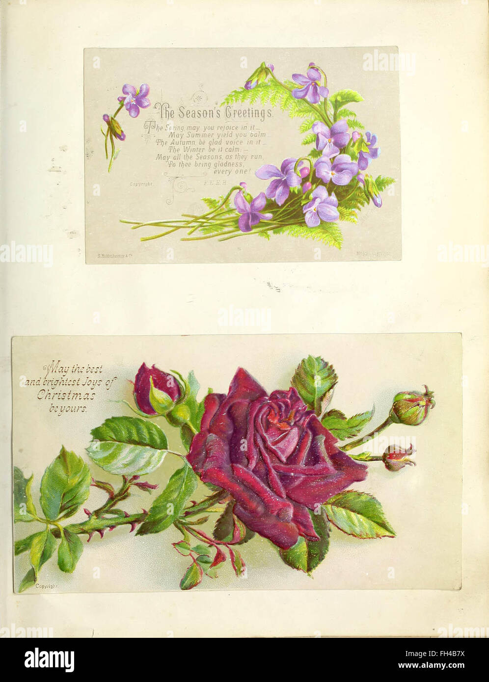 Scrapbook of Victorian Greeting Cards Stock Photo - Alamy
