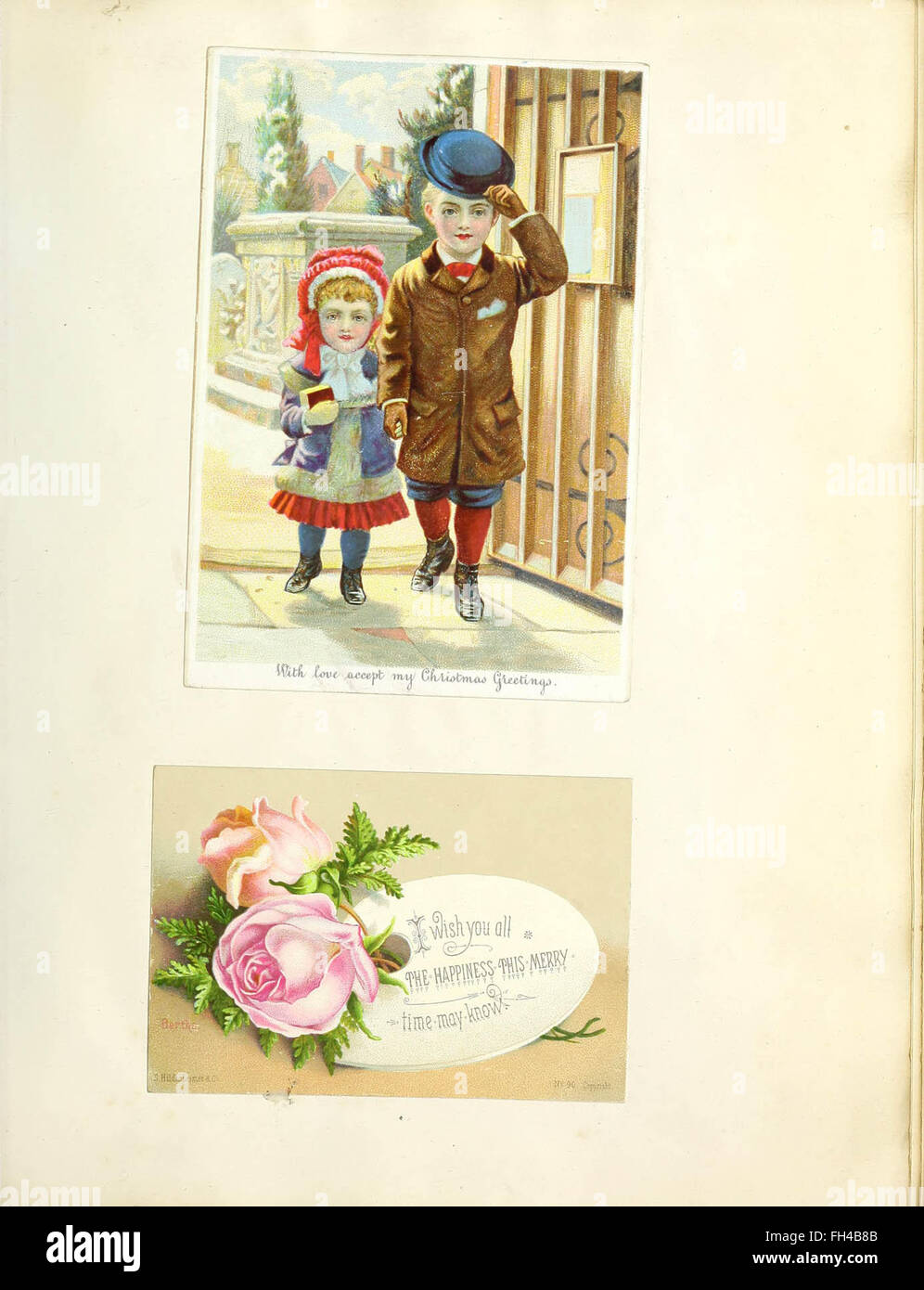 Scrapbook of Victorian Greeting Cards Stock Photo - Alamy