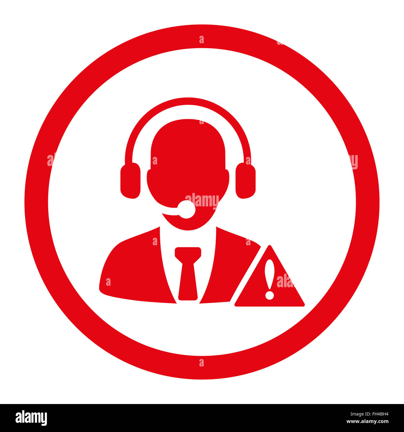 Emergency service flat red color rounded vector icon Stock Photo - Alamy