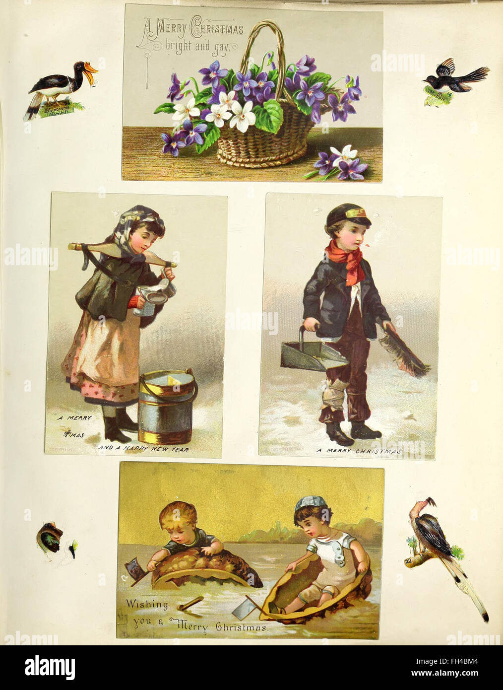 Scrapbook of Victorian Greeting Cards Stock Photo - Alamy