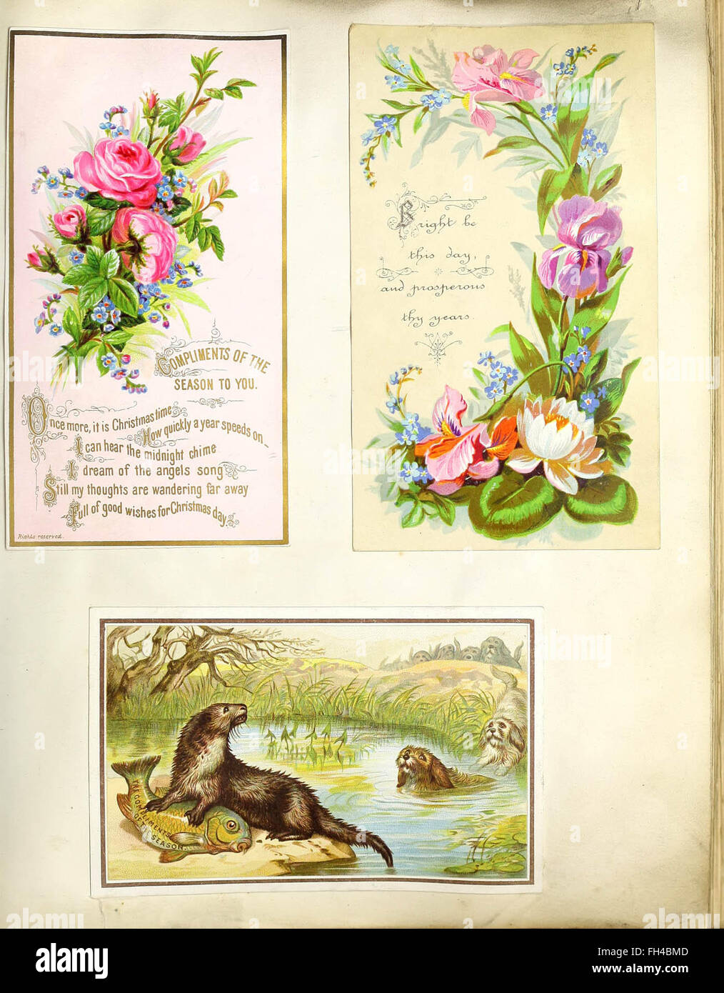 Scrapbook of Victorian Greeting Cards Stock Photo - Alamy