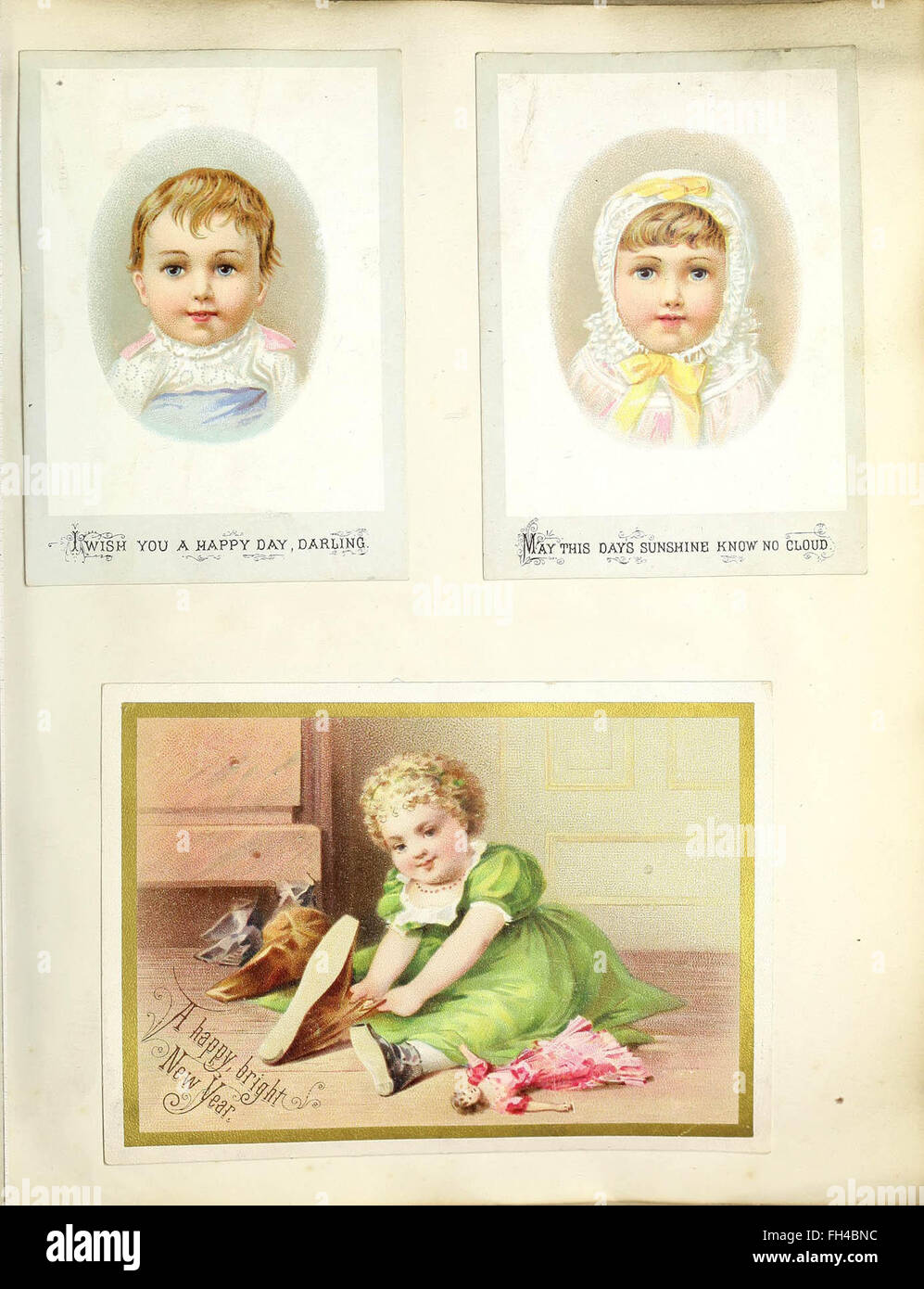 Scrapbook of Victorian Greeting Cards Stock Photo - Alamy