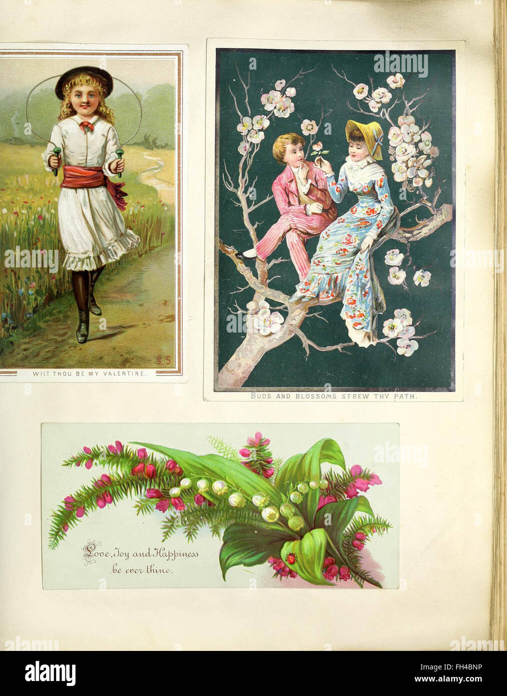 Scrapbook of Victorian Greeting Cards Stock Photo - Alamy