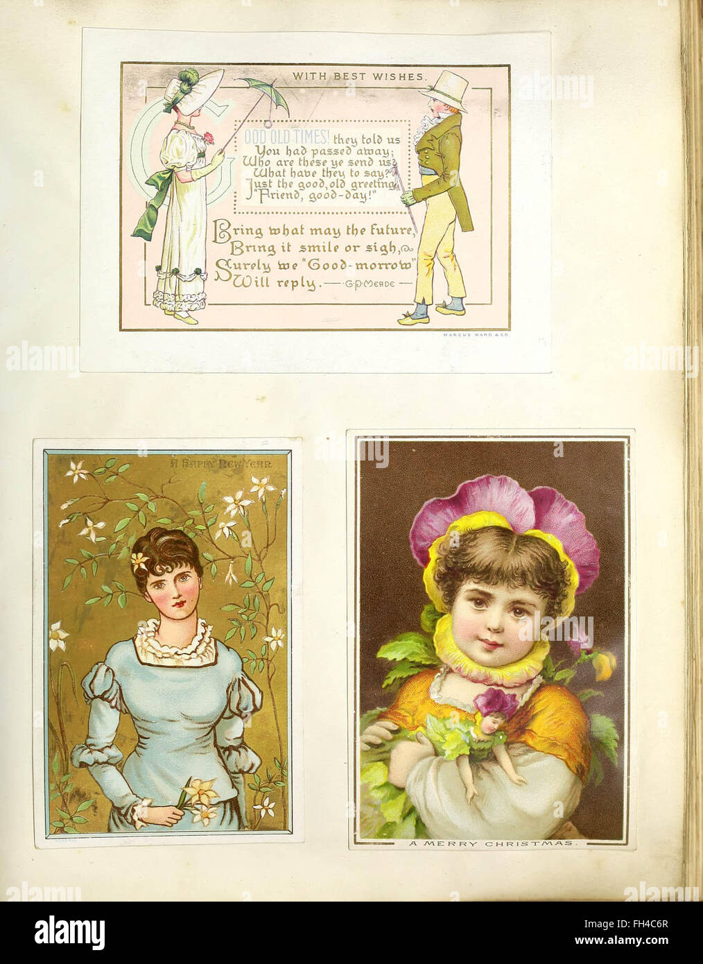 Scrapbook of Victorian Greeting Cards Stock Photo - Alamy