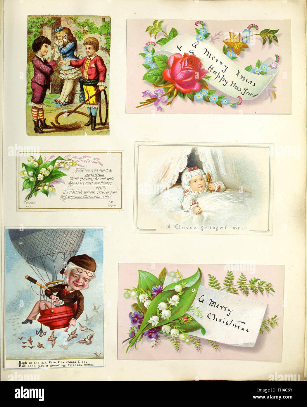 Scrapbook of Victorian Greeting Cards Stock Photo - Alamy