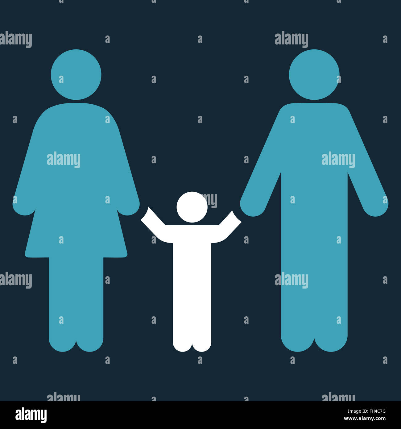 Parents And Child Icon Stock Photo - Alamy