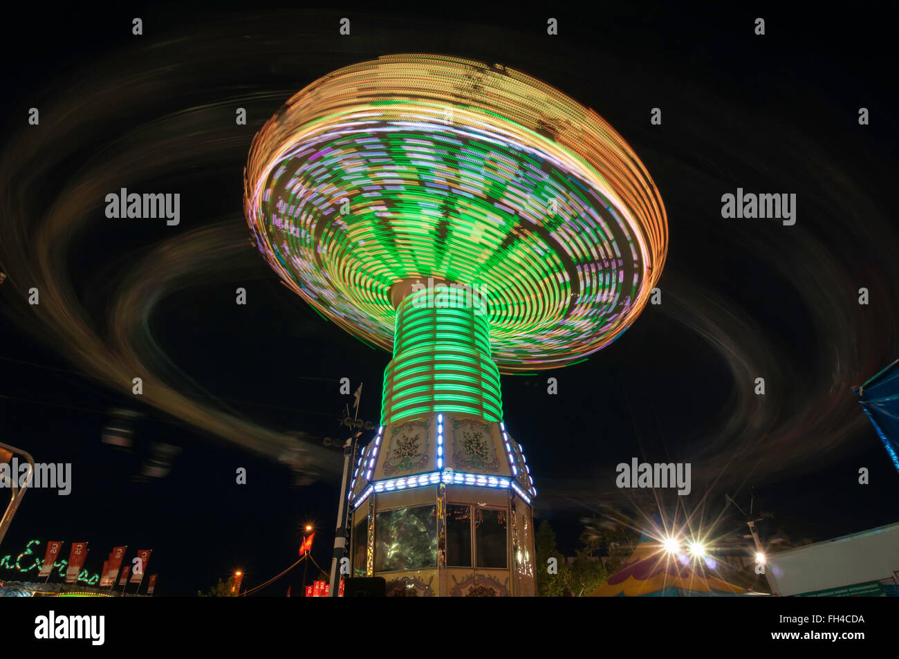 Carousel at night, Calgary Stampede Midway, Calgary, Alberta, Canada ...
