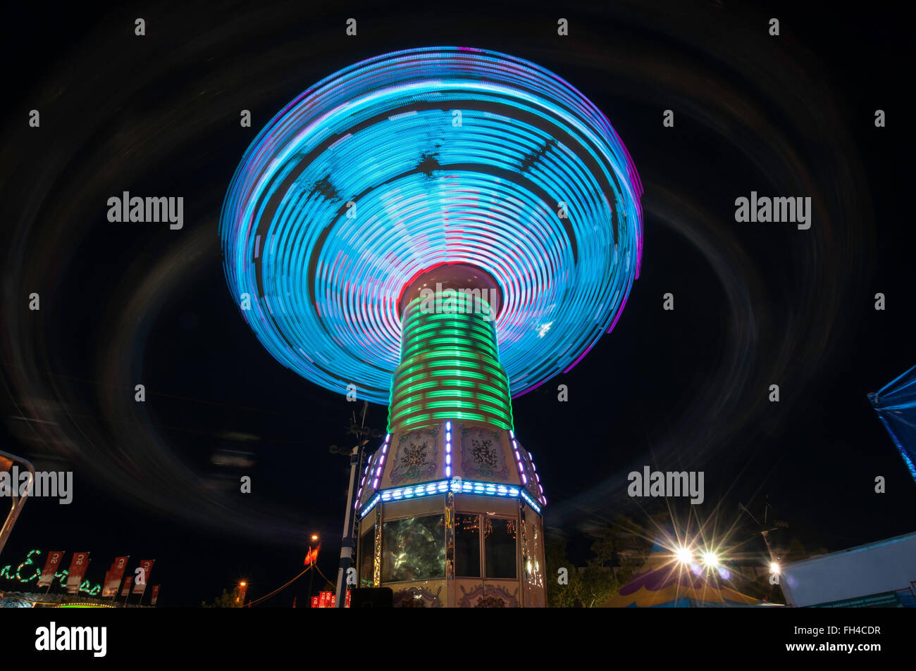 Carousel at night, Calgary Stampede Midway, Calgary, Alberta, Canada ...