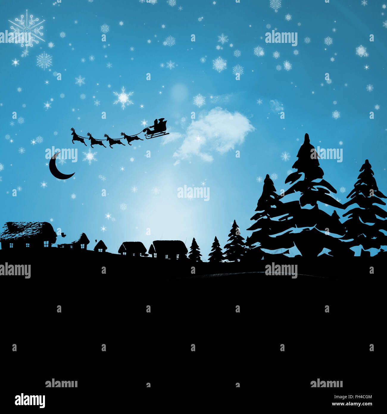 Composite image of christmas scene silhouette Stock Photo - Alamy