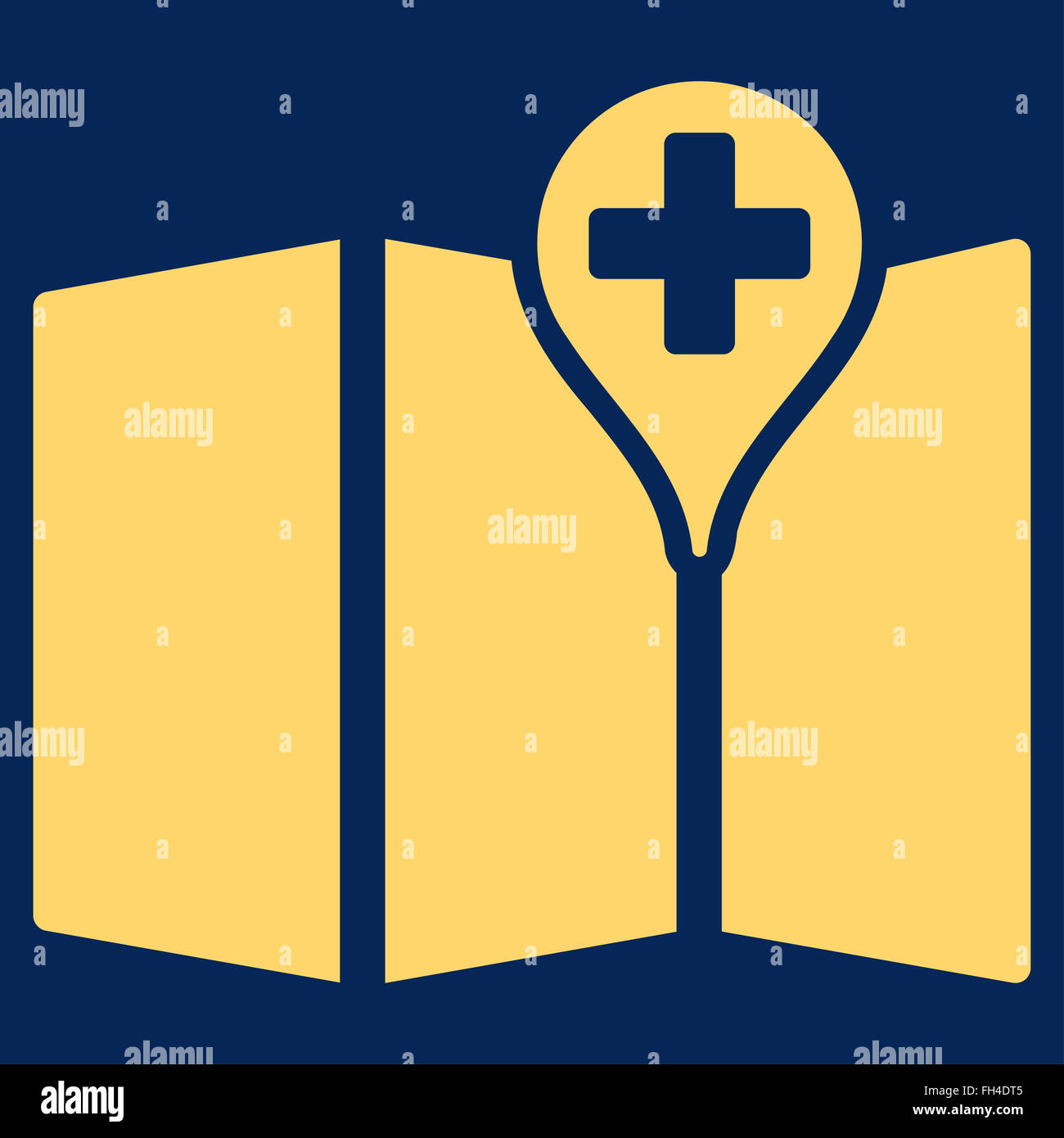 Medical Map Flat Icon Stock Photo - Alamy