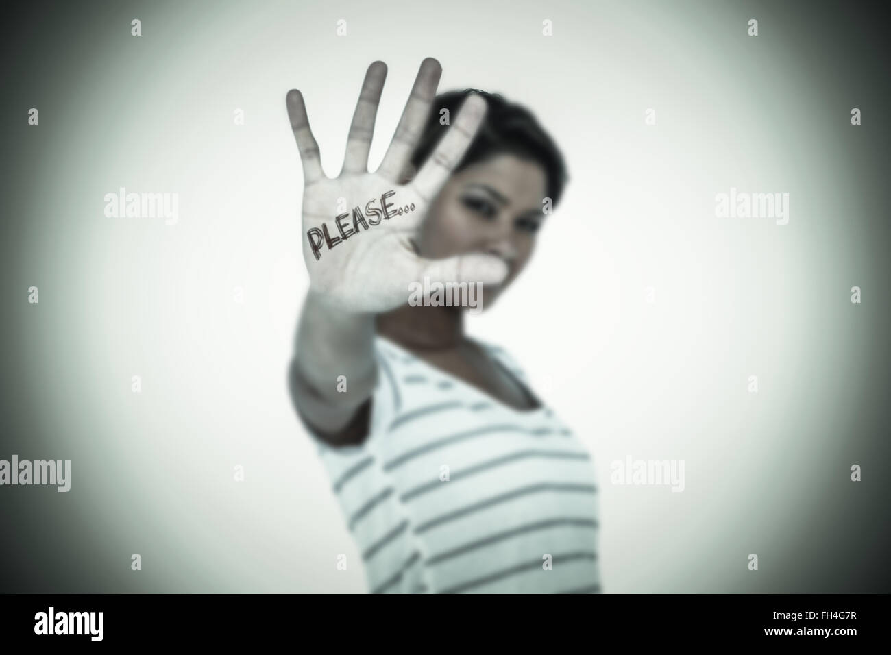 Portrait serious woman making warning hi-res stock photography and ...