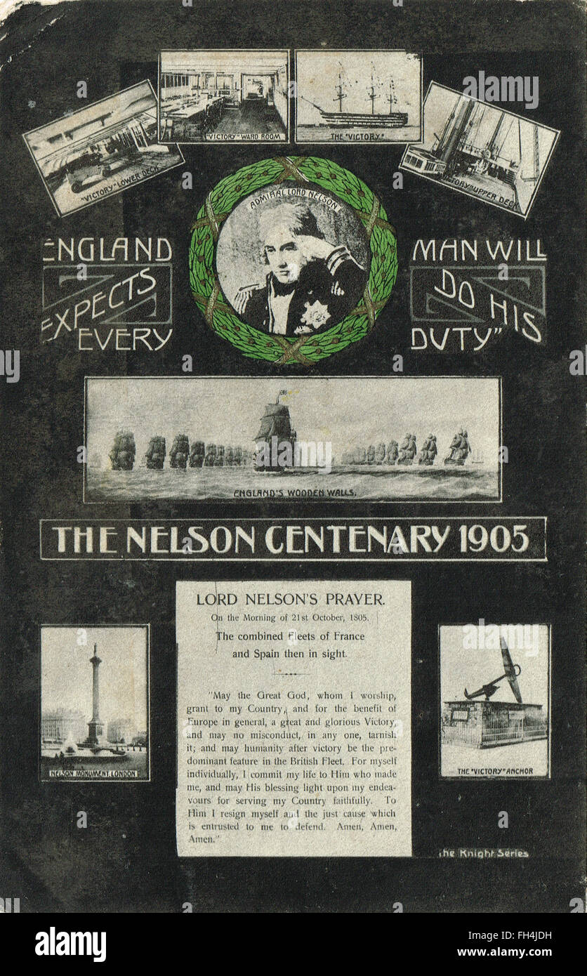 Admiral Nelson Centenary postcard 1905 Stock Photo - Alamy