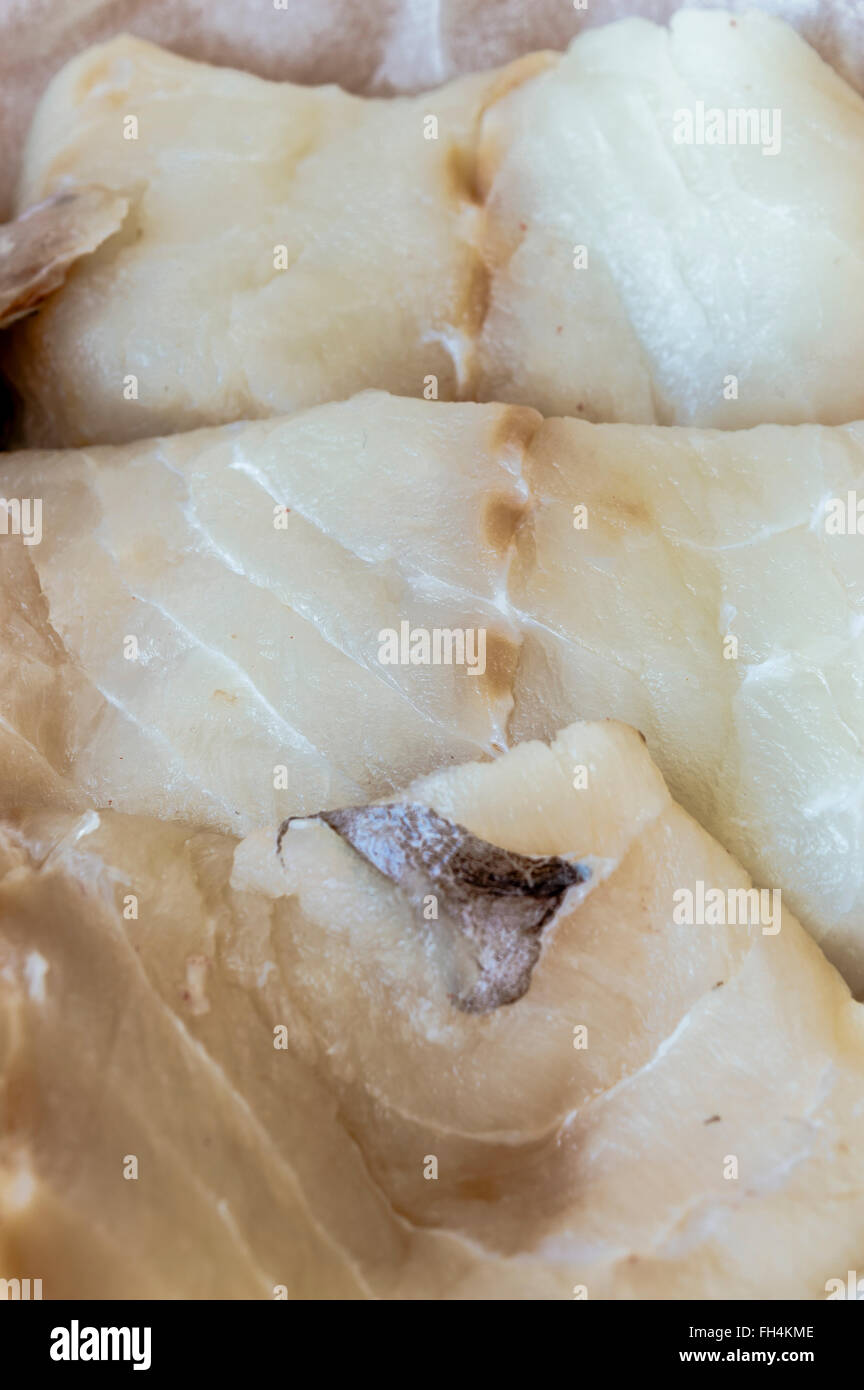 Some pieces of raw cod Stock Photo - Alamy