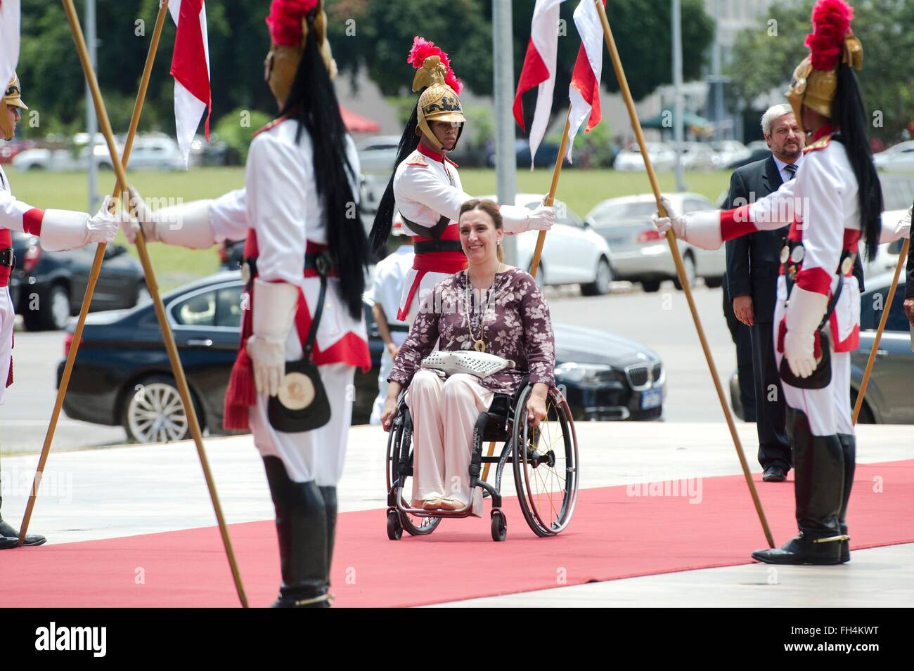 Argentinian Vice President Gabriela Michetti makes her way through an ...