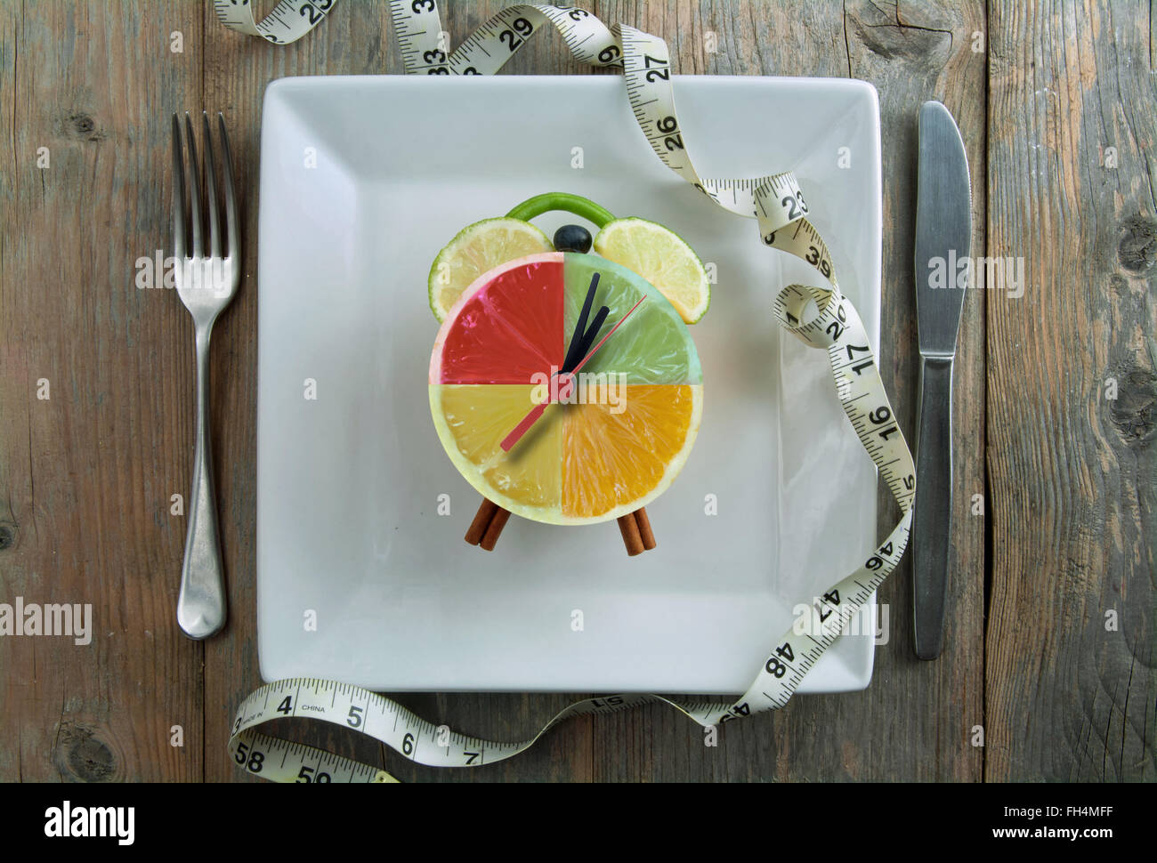 Time to diet clock Stock Photo - Alamy
