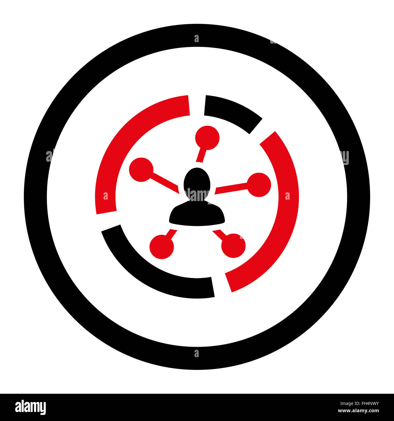 Relations diagram flat intensive red and black colors rounded vector ...