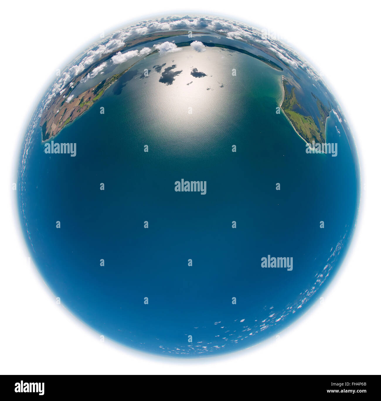 Aerial view, northern tip of the island of Hiddensee with the ...