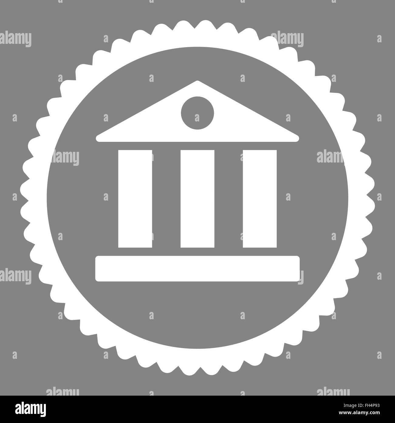 Bank flat white color round stamp icon Stock Photo - Alamy