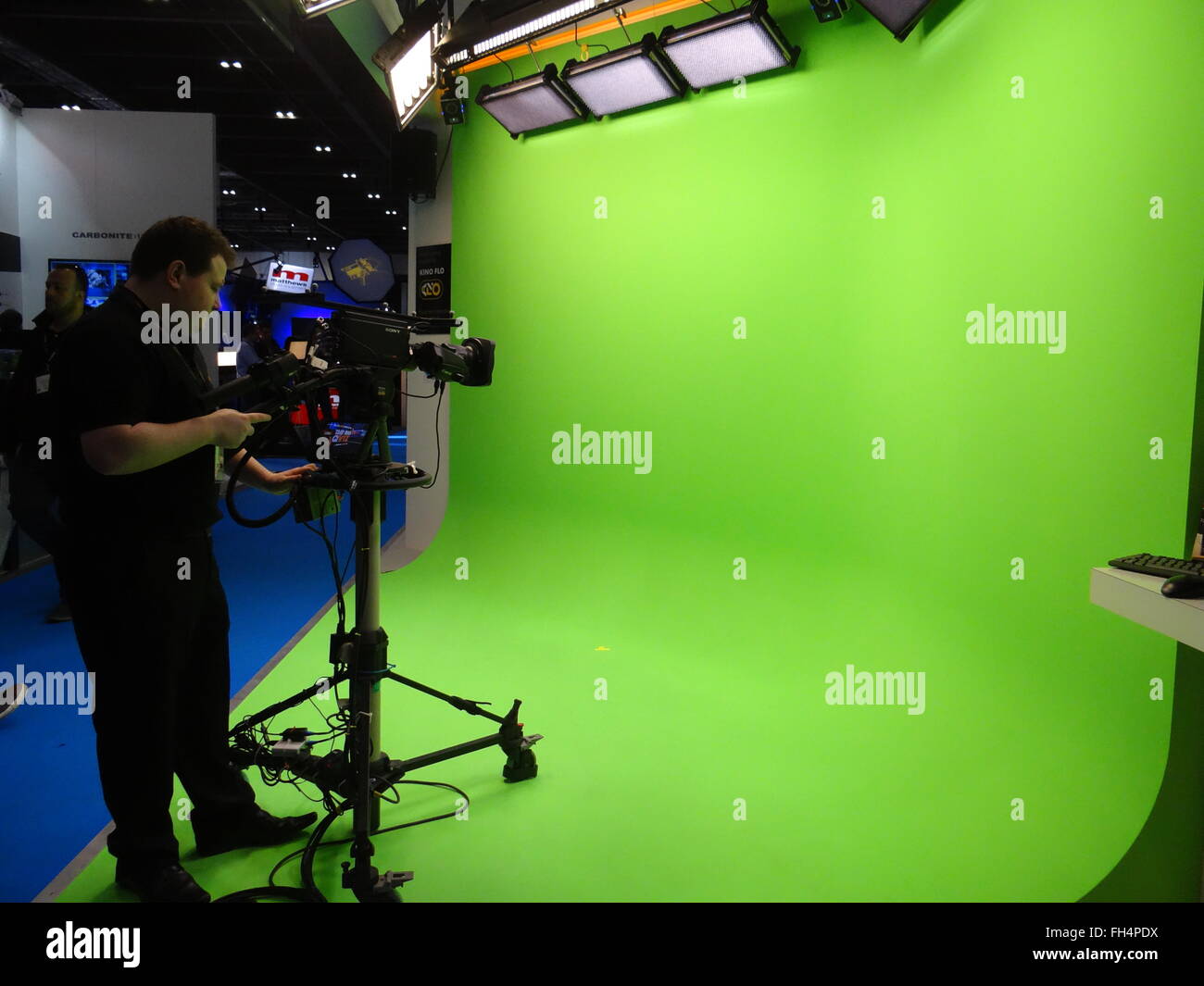 Green screen at BVE (Broadcast and Video Expo) 2016 in London Stock ...