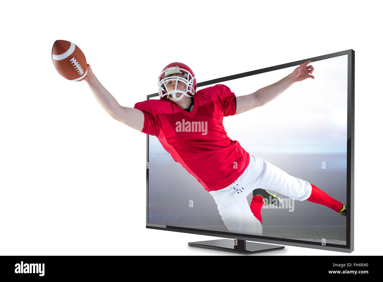 Composite image of american football player scoring a touchdown Stock ...