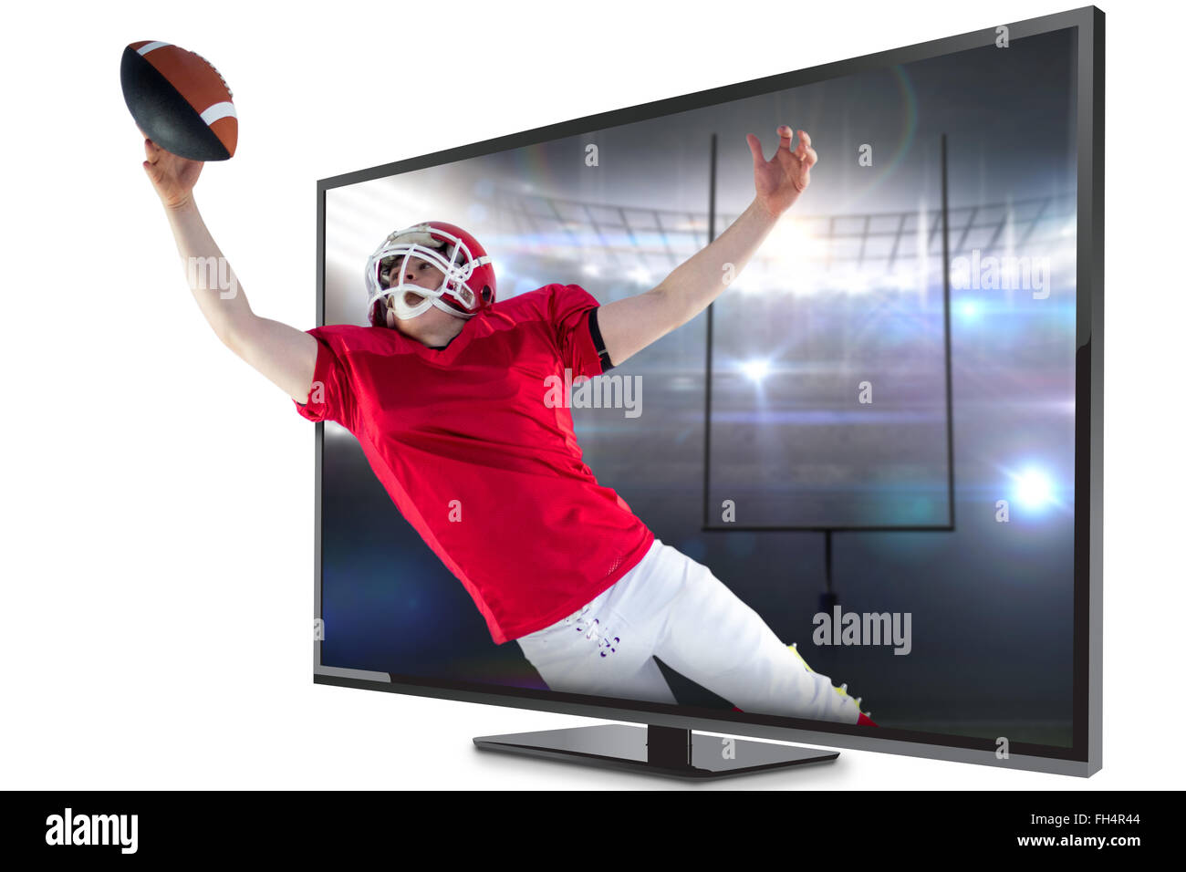 Composite image of american football player scoring a touchdown Stock ...