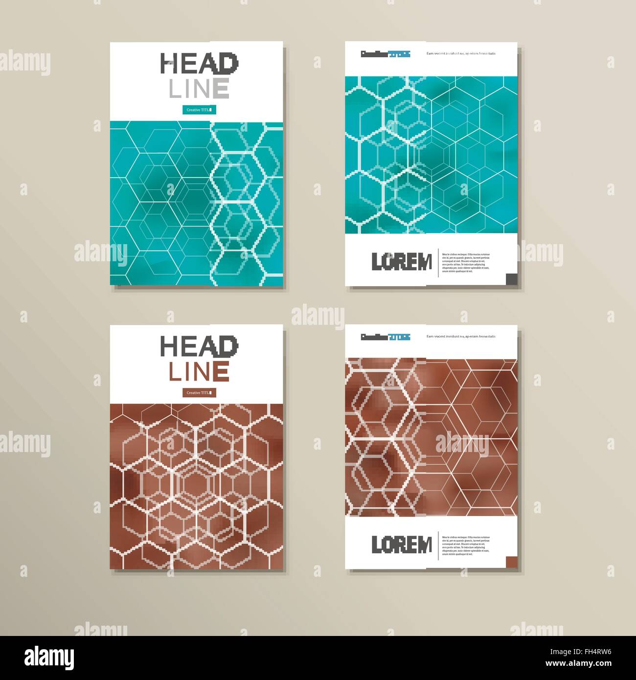 Geometric hexagon pattern design. Vector set Stock Vector Image & Art ...