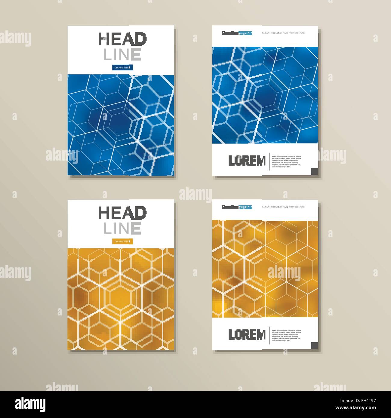 Geometric hexagon pattern design. Vector set Stock Vector Image & Art ...