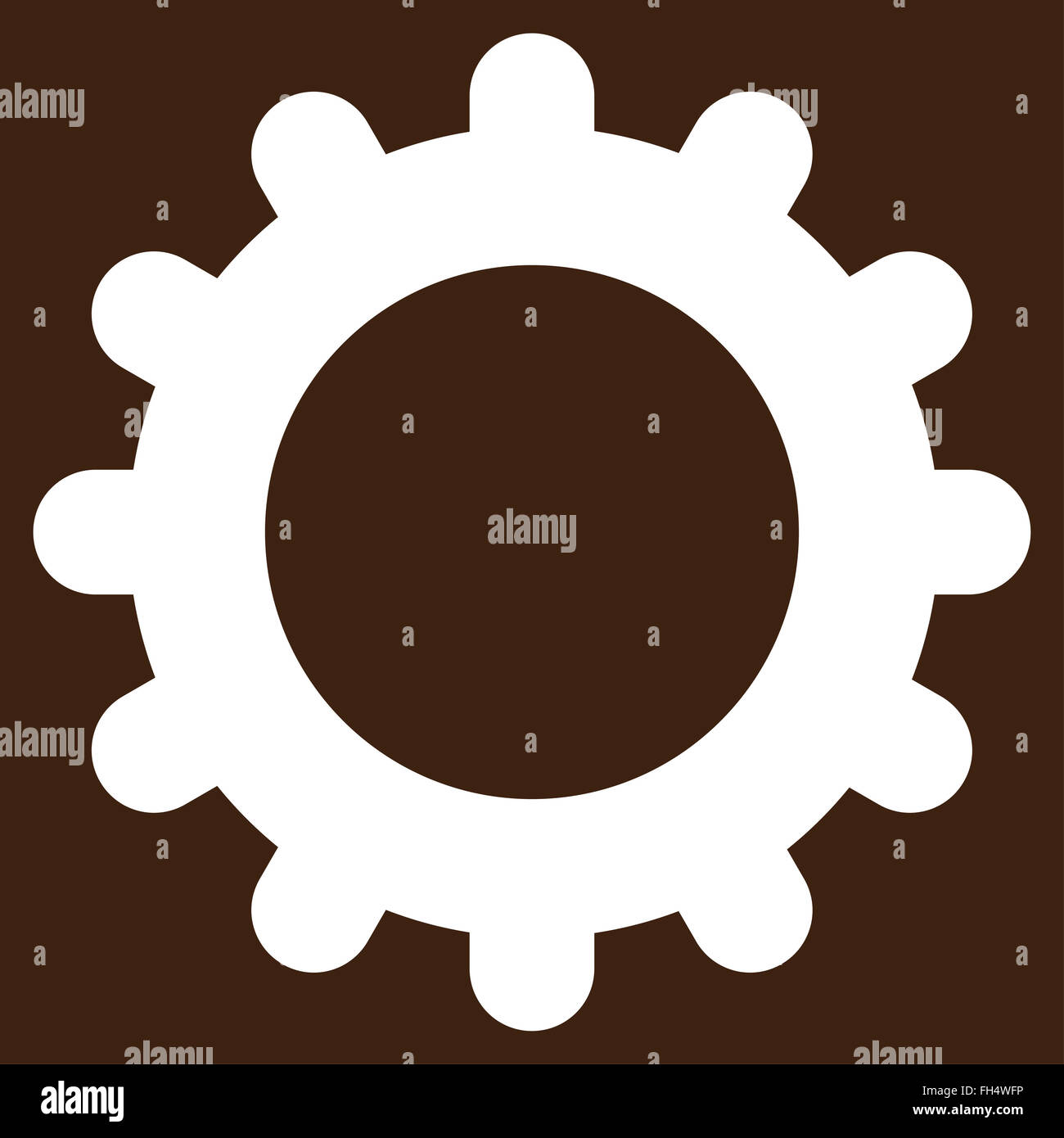 Gear flat white color icon Stock Photo - Alamy