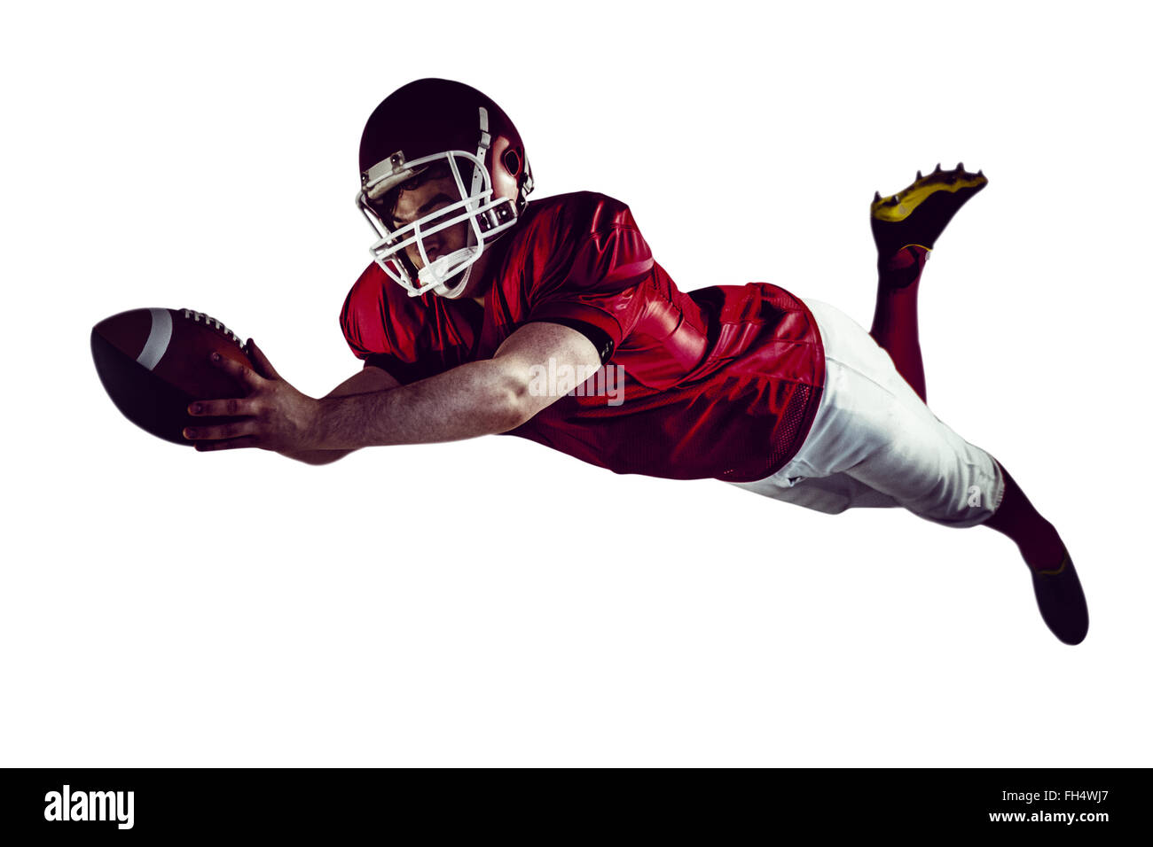 American football player scoring a touchdown Stock Photo - Alamy
