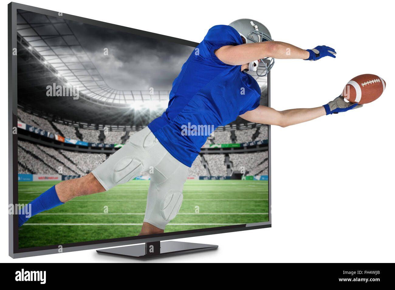 Composite image of sports player catching ball Stock Photo - Alamy