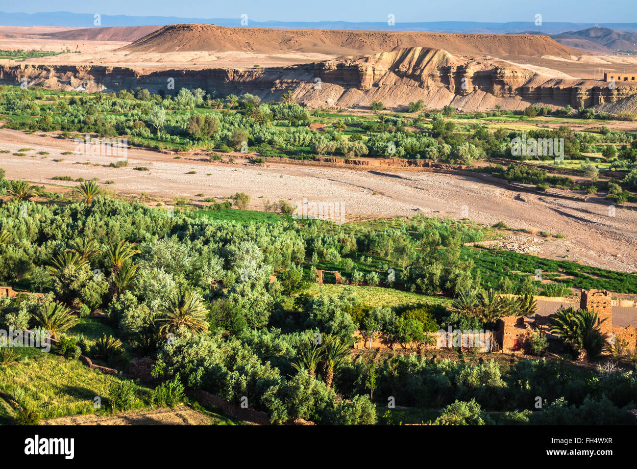 Moroccan desert with the view of mountain Atlas Stock Photo - Alamy