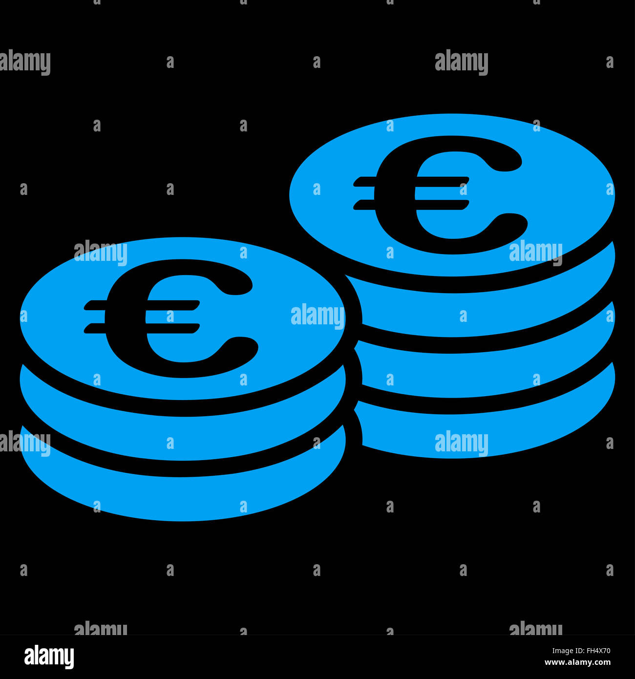 Euro coin stacks icon Stock Photo - Alamy