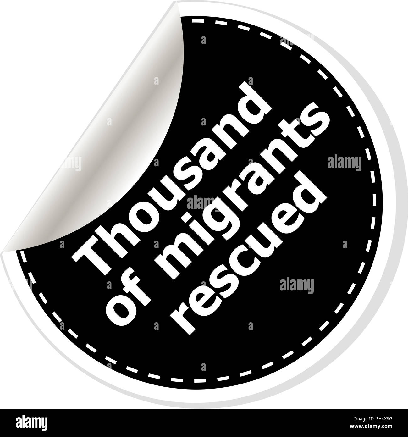 thousand of migrants rescued. vector illustration of realistic stickers ...