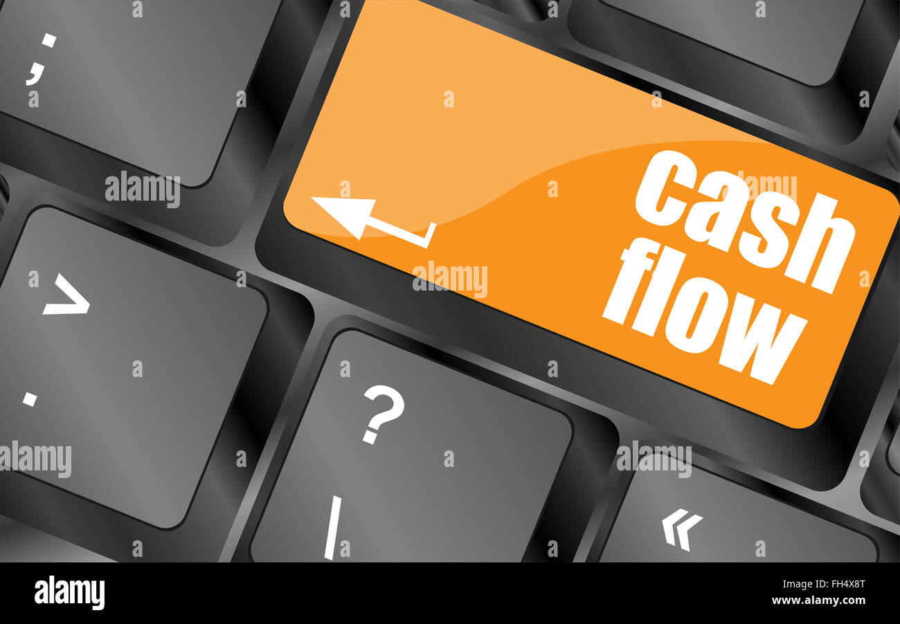cash flow words button on keyboard keys, vector illustration Stock ...