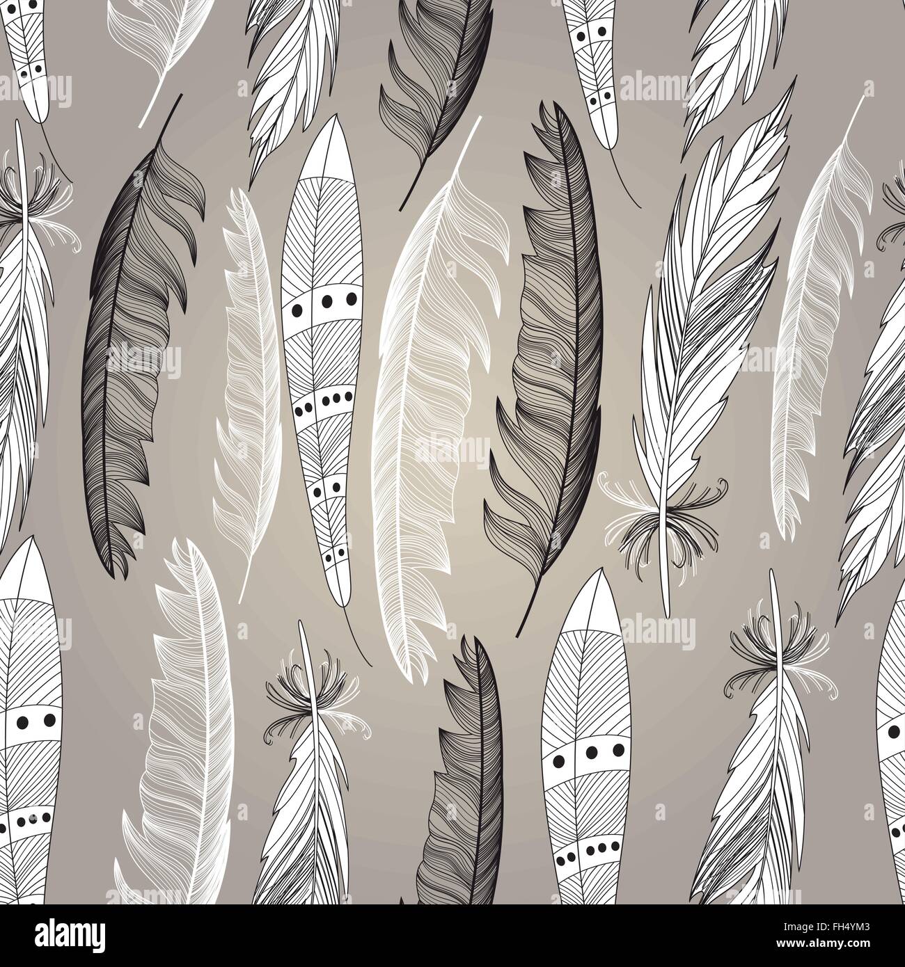 Continuous design feathers Stock Vector Images - Alamy