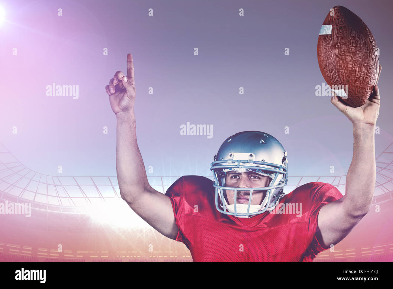 Male football player arms raised hi-res stock photography and images ...